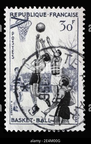 FRANCE - CIRCA 1956: a stamp printed in the France shows Jean Jacques ...