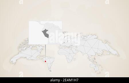 Peru map. National map of the world. Gray colored countries map series ...