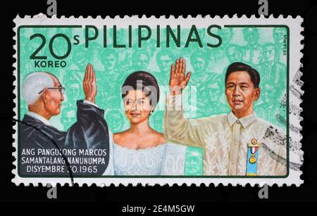 PHILIPPINES - CIRCA 1966: a stamp printed in Philippines shows Emilio ...