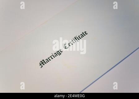 Marriage certificate envelope. Plain white envelope printed with the ...