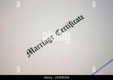 Marriage certificate envelope. Plain white envelope printed with the ...
