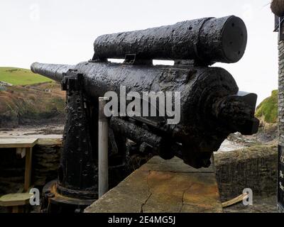 Gun in Port Isaac Stock Photo - Alamy
