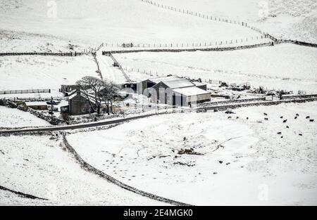 A snow covered scene near Castleton in Derbyshire Stock Photo - Alamy