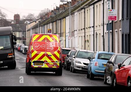 UK November 2020 Virgin Media vans and engineers at work Virgin Media’s ...
