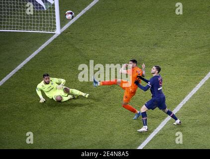 Goalkeeper of Montpellier Dimitry Bertaud during the French ...