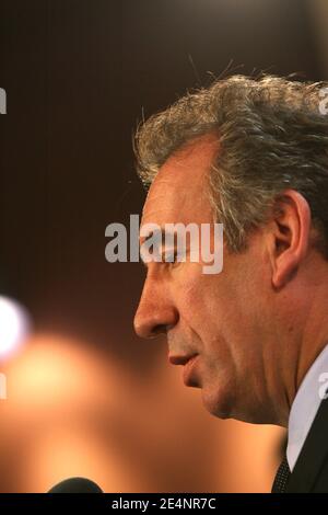 Francois Bayrou portrait at Modem headquarters in Paris, France on ...