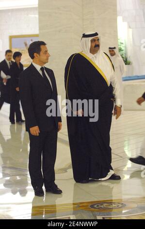 President Nicolas Sarkozy at the Emiri Palace in Doha, Qatar, on ...