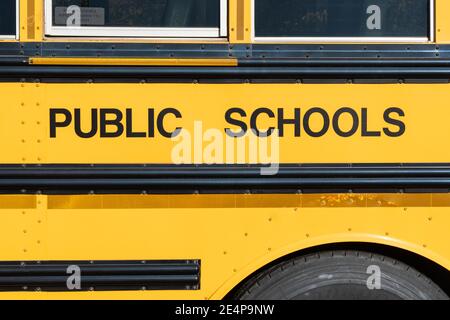 school bus lettering, school bus sign Stock Photo - Alamy