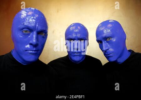 The band 'Blue Man Group' aka BMG, attends the taping of a TV show in ...