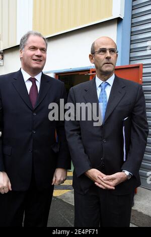 Alstom president Philippe Mellier, Alstom CEO Patrick Kron and Alstom ...