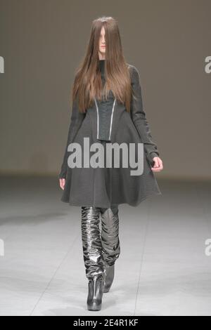 A model presents a creation for the Rick Owens Mens Fall/Winter 2020 ...