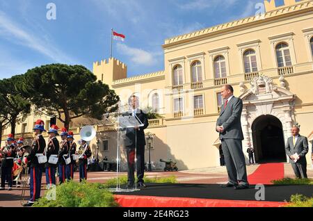 City Mayor Georges Marsan delivers his welcome speech to Prince Albert ...