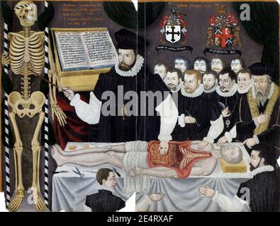 Master John Banister delivering an anatomical lecture Stock Photo - Alamy