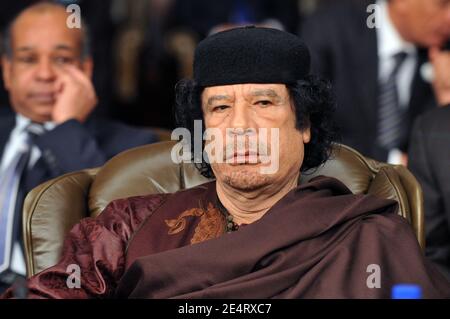 Libyan leader Muammar Gaddafi seen prior to a military parade organised ...