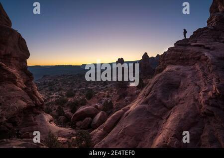 NORTH WINDOW ARCH WINDOWS SECTION ARCHES NATIONAL PARK MOAB UTAH Stock ...