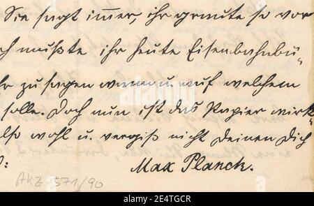 Max Planck signature 10 years old Stock Photo - Alamy