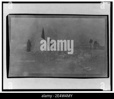 Members of Frederick Cook's journey expedition at the North Pole, with ...
