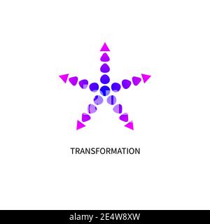 Transformation, transform icon. Change, evolution logo. Grow, coach ...