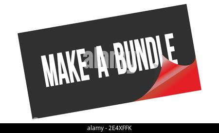 MAKE A BUNDLE text written on red grungy zig zag borders round stamp ...