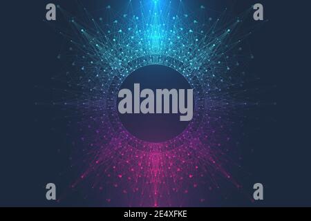 Expansion of life. Colorful explosion background with connected line ...