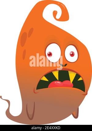 Angry cartoon monster screaming. Yelling angry monster expression ...