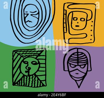 Artificial intelligence. Human face outline with circuit board inside ...