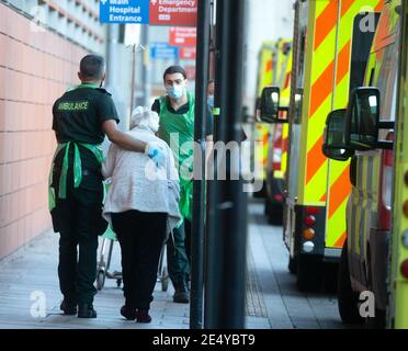 An ambulance arriving at the emergency department at the Royal ...