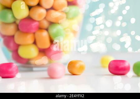 close up of colorful candy drops on table Stock Photo - Alamy