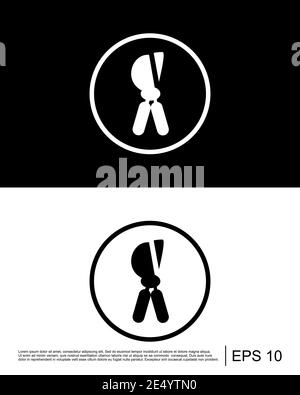 Gardening man cutting tree leaves, bushes twigs Stock Vector Image ...