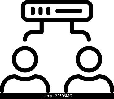 Customer database group icon. Outline customer database group vector ...