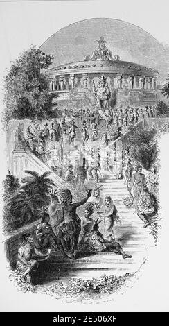 Illustration to Heine´s poem "Vitzliputzli" or Huītzilōpōchtli, a deity ...