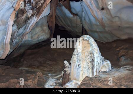 Cave washed in rock, chute. There is delve with access to day surface ...