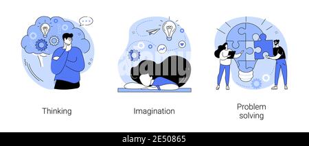 Brain activity. Critical thinking, positive thinking, abstract thinking ...