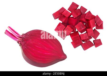 beetroot half with slice isolated on white background with clipping ...