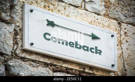 Street Sign the Direction Way to Comeback Stock Photo - Alamy