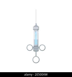 Tooth anesthesia syringe icon. Flat illustration of tooth anesthesia ...