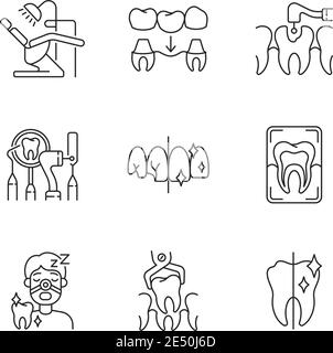 dental procedure clinic icons set vector Stock Vector Image & Art - Alamy