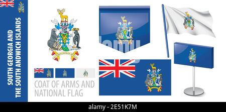 South Georgia and South Sandwich islands official national flag and ...