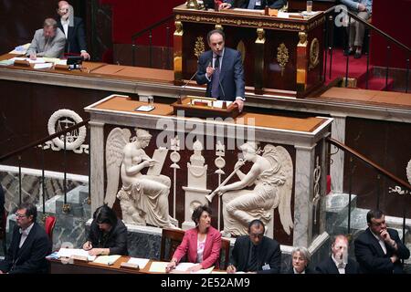 French President of the UMP group at the National Assembly Jean ...