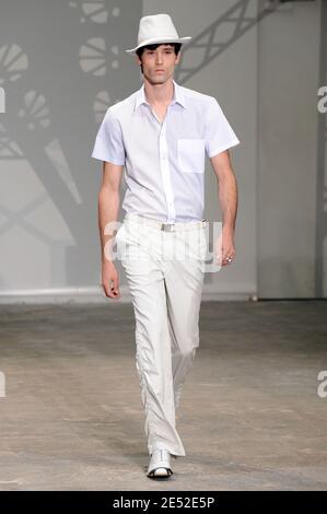 A model presents a creation for the Vuitton Mens Fall/Winter 2019-2020 ...