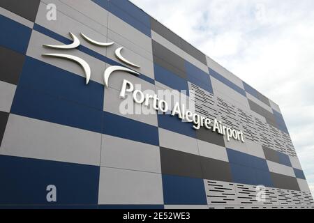Porto Alegre Airport logo. Fraport Brazil title Stock Photo - Alamy