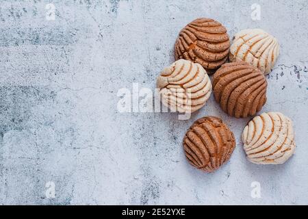 Conchas Mexican sweet bread traditional bakery from Mexico Stock Photo ...
