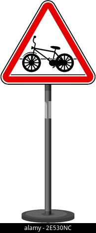 Cycle crossing sign with stand isolated on transparent background ...