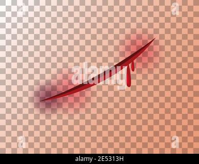 Lacerations skin wound on transparent background illustration Stock ...