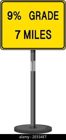 9% grade road sign isolated on transparent background illustration ...