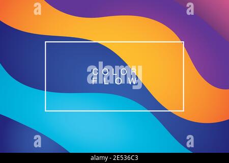 vivid color flow with rectangle frame background poster template vector ...