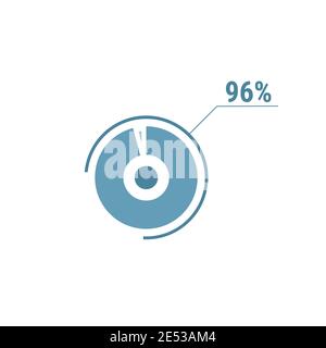 96 percent diagram, ninety-six percentage vector infographic. Rounded rectangles forming a ...