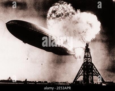 Hindenburg Explosion. The German airship explodes on its landing ...