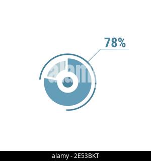 8 eight percent vector circle chart, percentage diagram graph for web ...