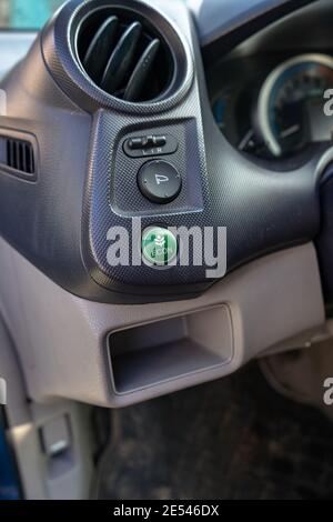Electric Mode Button In Hybrid Car Stock Photo - Alamy